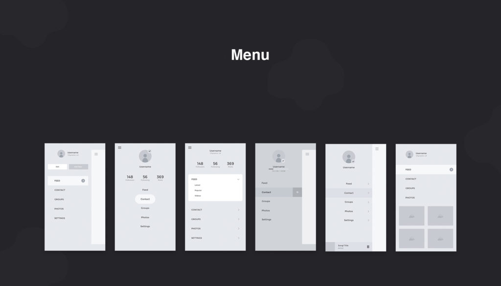 Menu Wireframe App | Samy El Ghoul - Chief Product Officer